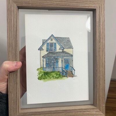House Sketch: Custom Illustration of Your First Home. Paper Anniversary ...