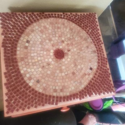 Burgundy Square Mosaic Tiles 1 Cm Ceramic Half Pound - Etsy