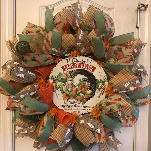 Carrot Patch Wreath Sign, Metal Wreath Sign, Sign for Wreath, Primitive ...
