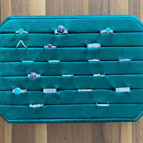 Large Olive Green Velvet Ring Display - Etsy