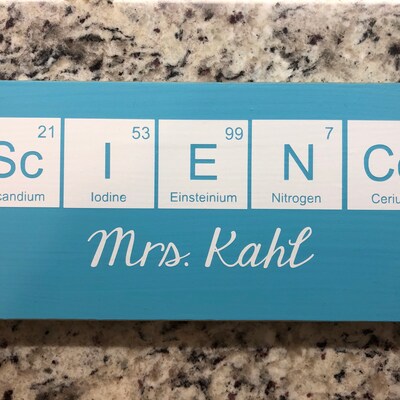 Science Teacher Gift Teacher Desk Name Plate Periodic Table Science ...