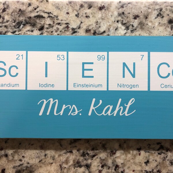 Science Teacher Gift ~ Teacher Desk Name Plate Periodic Table ~ Science ...