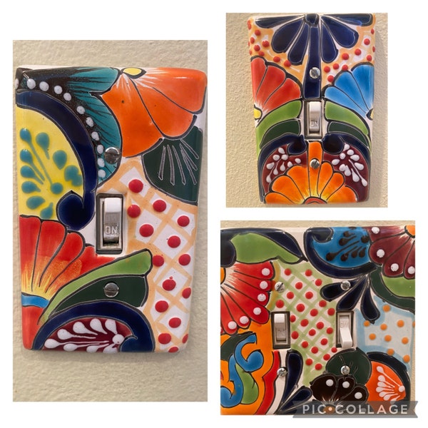 Mexican Talavera Electrical Double Light Switch Cover Standard Size ...