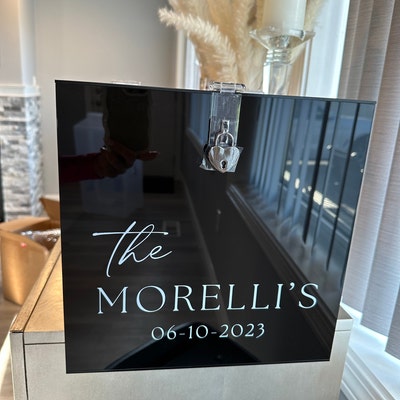 Minimal Personalized Name Card Box Wedding Acrylic Card Box - Etsy