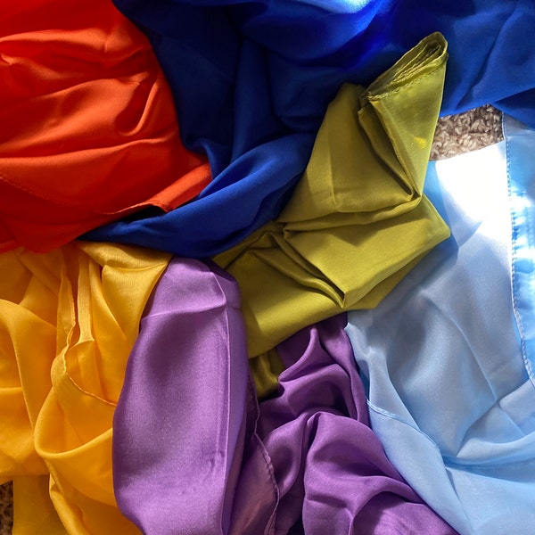 Fall Color Play Scarves - Set of 4 Vegan Playsilks - for Open-ended ...
