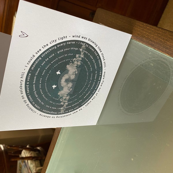 Pink Floyd Inspired Greeting Card and A4 Print With Lyrics From Wish ...