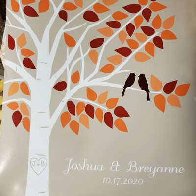 Fall Wedding Guest Book Alternative Wedding Guestbook Tree - Etsy
