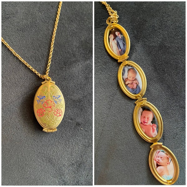 Hand Painted Locket With Photos Mother's Day Family Tree Locket 4 ...