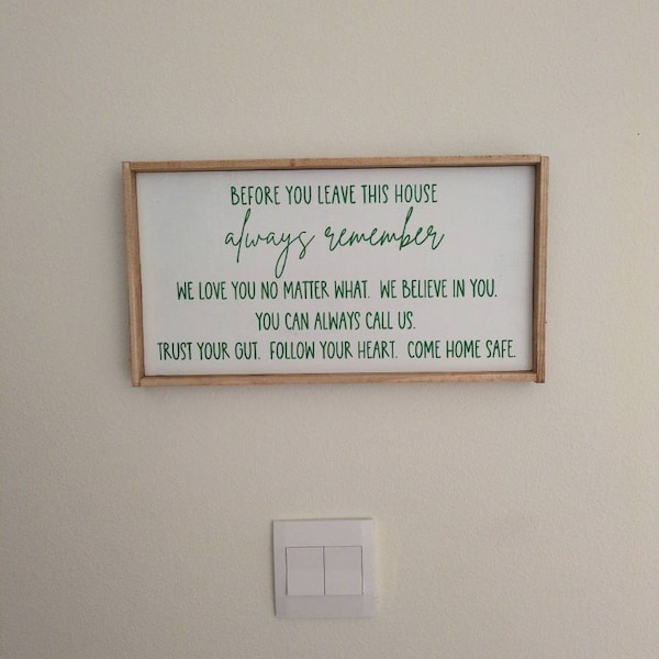 Customizable Framed or Unframed Wood Sign, Entryway Family Reminder - Etsy