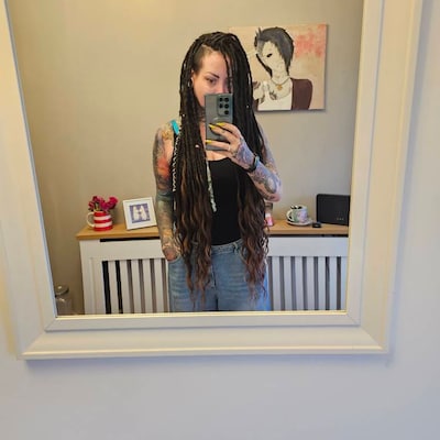 Synthetic Dreads, Miami Girl Set , Natural Ash Blonde and Light Blue ...