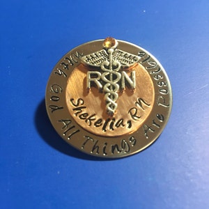 Personalized Pin for RN / Rn Gift /bsn /nurses / Nursing Student Gift ...