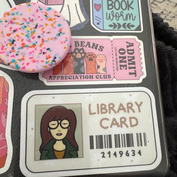 Daira Library Card Sticker, Boho Daira Library Card Sticker, Floral ...