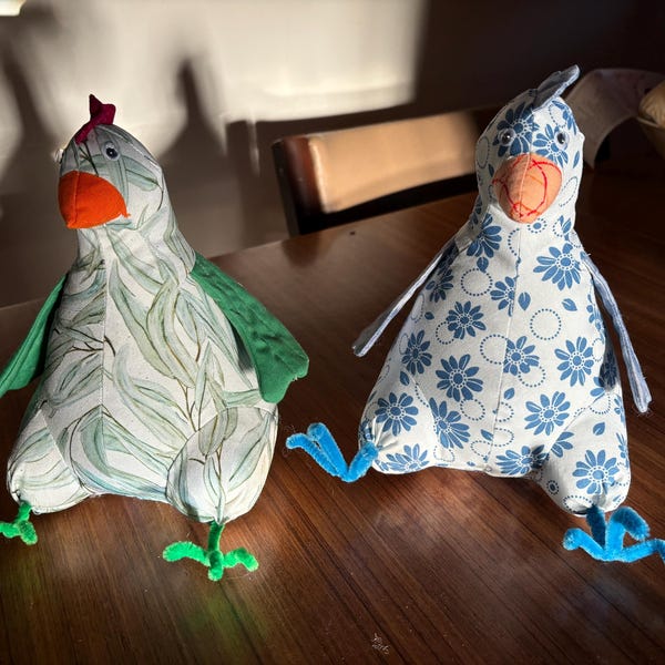 Stuffed Hen - PDF Sewing Pattern | Stuffed Animal | Fabric Chicken Toy ...