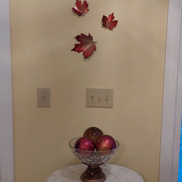 Maple Leaf Metal Wall Hanging, Metal Leaf Art, Autumn Wall Accent, Fall ...