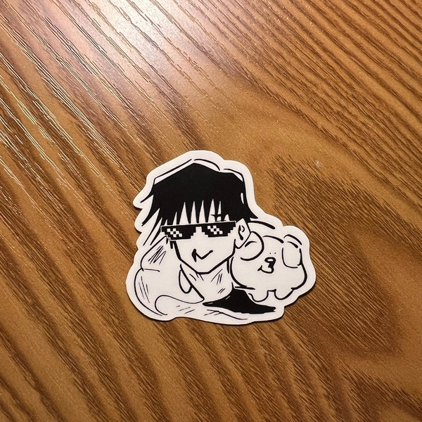 Toji Thug Life Glasses Sticker HOLOGRAPHIC - JJK, Anime Sorcerer ...