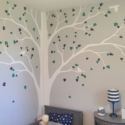 Tree Wall Decal Full Corner Tree Sticker Nursery Wall Decoration Tree ...