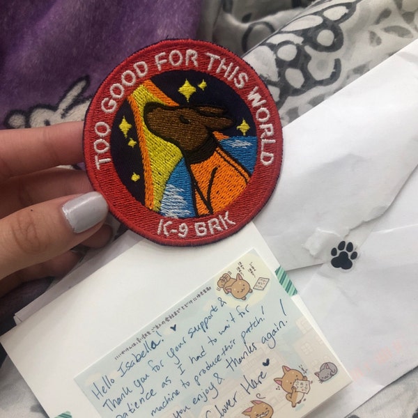 Too Good for This World - Laika Space Dog Patch - Embroidered Patch ...