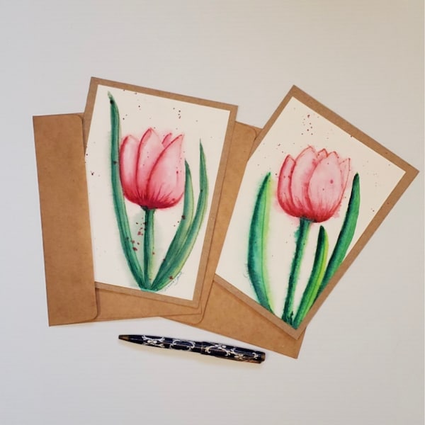 Watercolor Cards Hand Painted, Original Artwork or Prints, Set of 4 ...