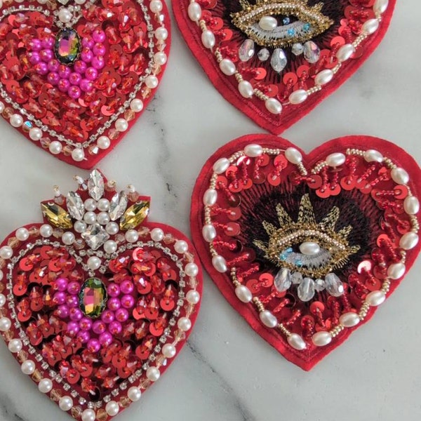1pcs Eye Patch With Rhinestone Sequined Applique Evil Eye Patches ...