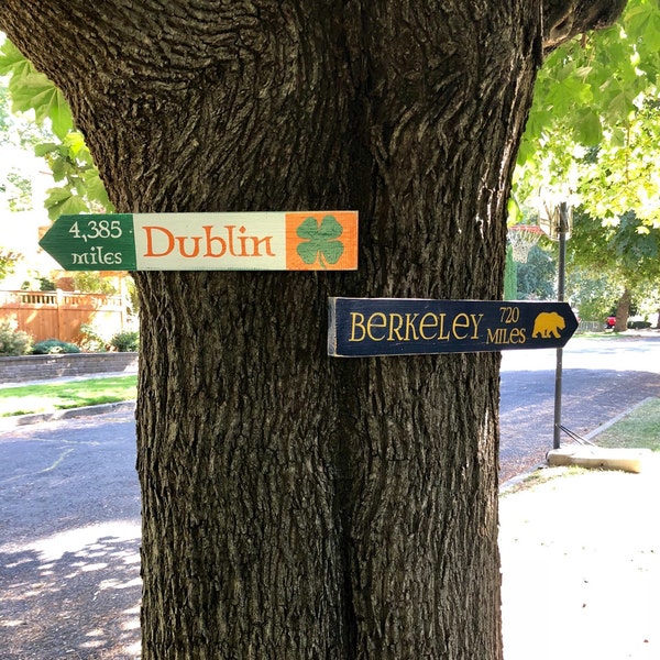 Custom Irish Wooden Directional Sign / Hand Painted Distressed Ireland ...