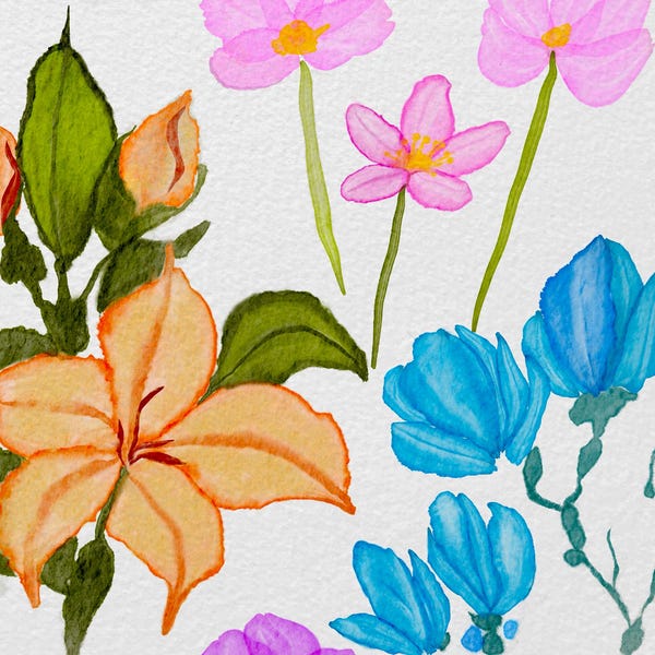 Procreate Watercolor Flower Brushes: Realistic Petal & Plant Set ...