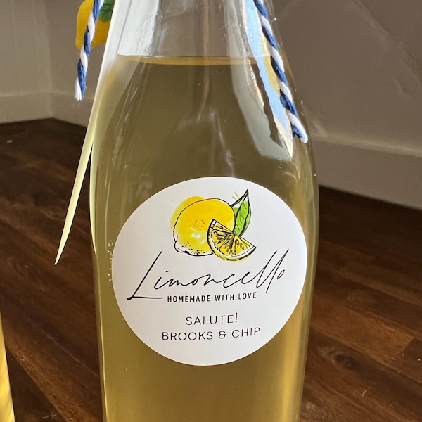 Limoncello Label: Custom Lemon Stickers, Personalized Party Favors - Etsy