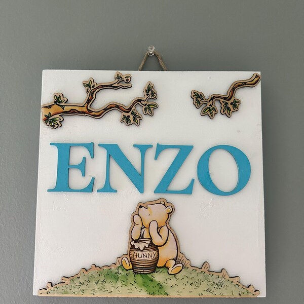 Classic Winnie the Pooh With Name Wooden Decor - Sturdy Stand-up Cutout ...