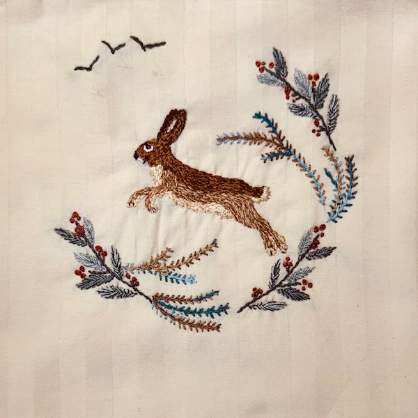 Hare Embroidery Pattern Pdf, Bunny Rabbit Needlepainting Pattern Photo ...