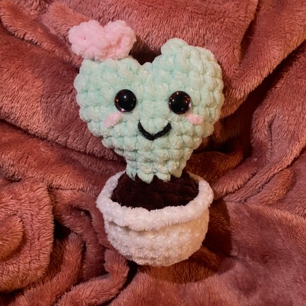 Heart Cactus NO SEW Crochet Pattern, Valentine Amigurumi Plush Pattern ...