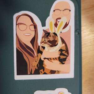 Custom Drawing Portrait Sticker Painting Style | Etsy