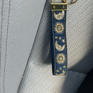 Sun and Moon Key Fob, With Brass Plated Hardware - Etsy