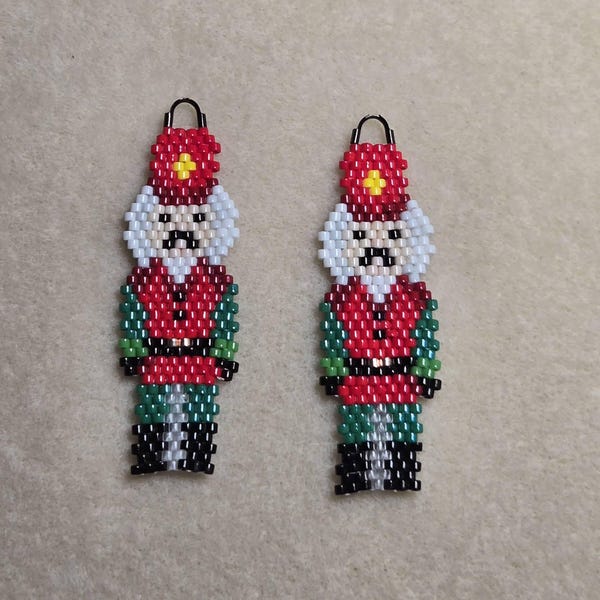 Nutcracker Beaded Charm Earrings Brick Stitch PDF Pattern for Miyuki ...