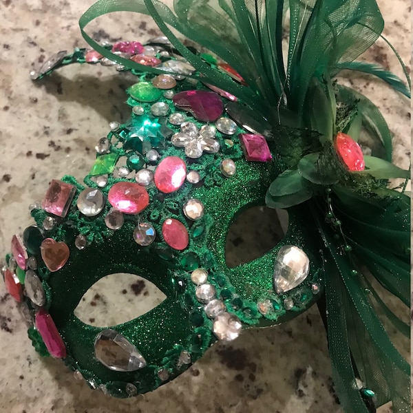 Emerald Green Masquerade Mask Women Masquerade Ball Masks Green Women ...