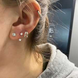 Black Front Back Earrings Black Ear Jacket Dainty Ear | Etsy