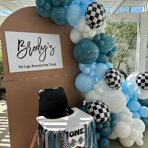 Fast One Banner, Racecar 1st Birthday Decor, Retro Car High Chair Sign ...