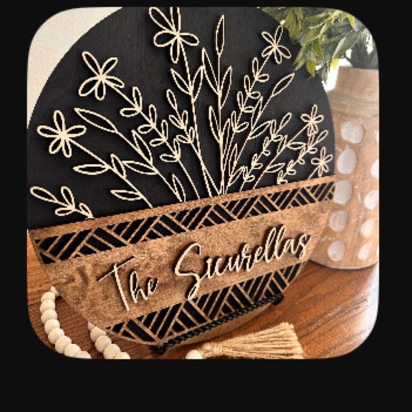 Wooden Door Sign, Family Name Sign, Engagement Gift, Housewarming Gift ...