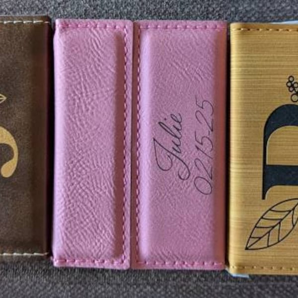 Personalized Business Card Case, Leather Business Card Holder, Engraved ...