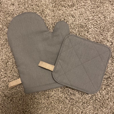 Linen Play Oven Mitt & Pot Holder, Kids Toy Kitchen Accessories ...