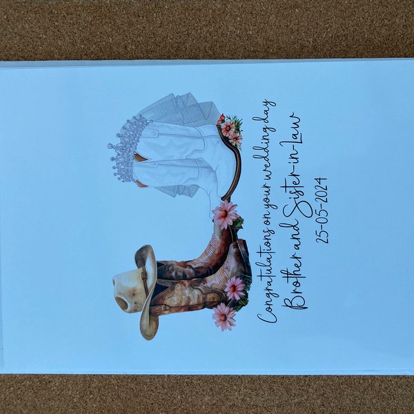 Save the Date Cow Wedding Card Personalised Highland Bride & Groom - Etsy