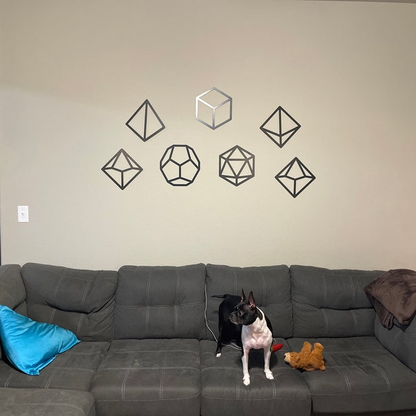 Dice Set of 7 Wall Art, DND RPG Gamer Dice, Table Top, Gaming Room ...