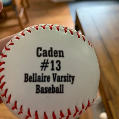 Personalized Baseball With Name and Number, Custom Baseball, Printed ...
