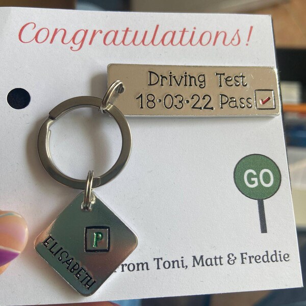 Driving Test Keyring, First Car Keyring With Name and Date, Driving ...
