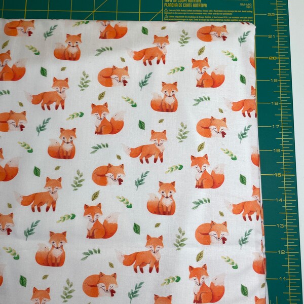 Watercolor Fox Fabric / Autumn Fabric / Fall Fabric / Baby Fox Fabric ...
