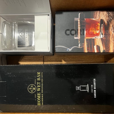 Boxed Decanter Set With Personalized Glasses Great Gift for Bosses Dads ...