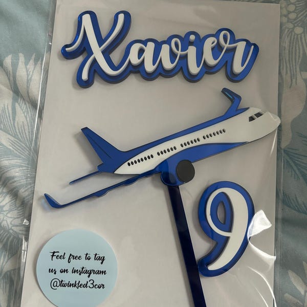 Airplane Cake Topper Set | Airplane Cake Topper | Boeing Topper | Plane ...