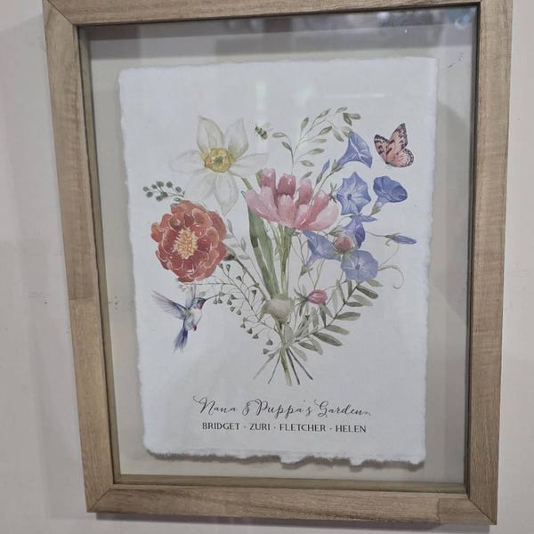 Birth Flower Family Bouquet Custom Digital Print Personalized Gift ...