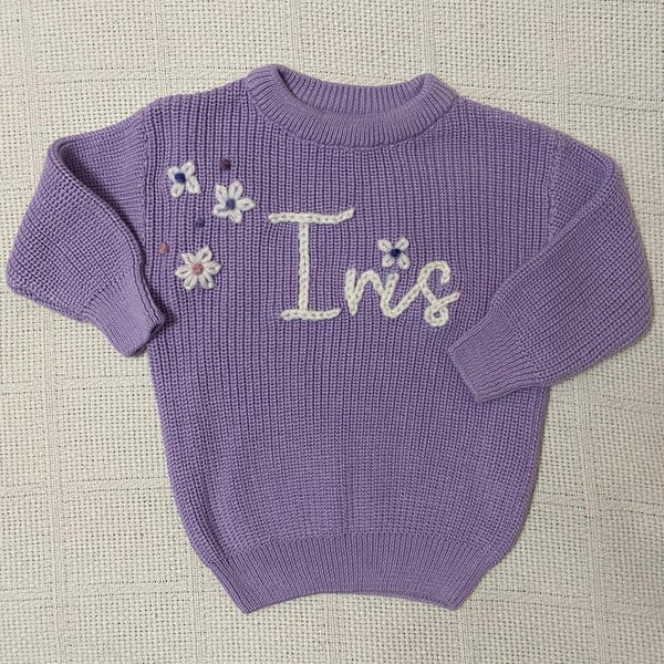 Personalized Baby Name Sweater, Embroidered Children Sweatshirt ...