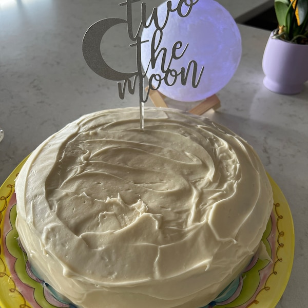 Two the Moon Cake Topper | Space Party | Two Years Old | 2nd Birthday ...