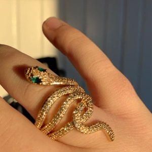Adjustable 18k Gold Plated Snake Ring - Etsy