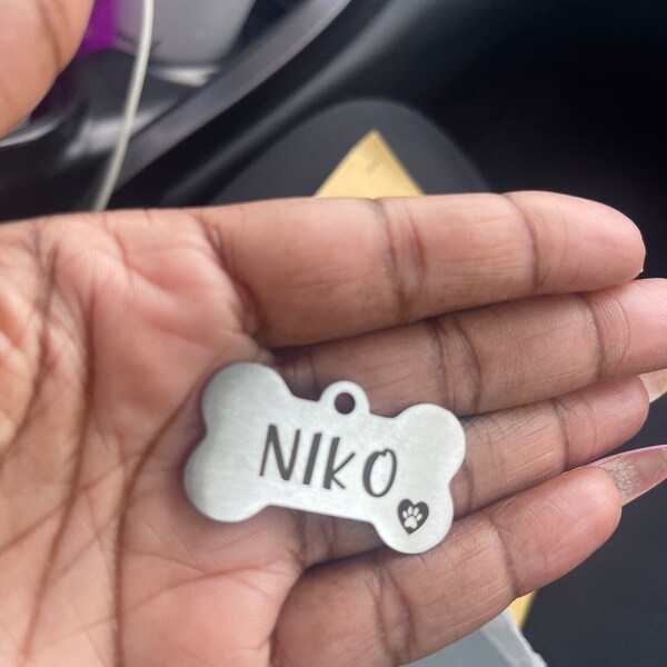 Dog Name Tag, Bone Dog Tag Personalized for Dogs, Engraved Dog Tag ...